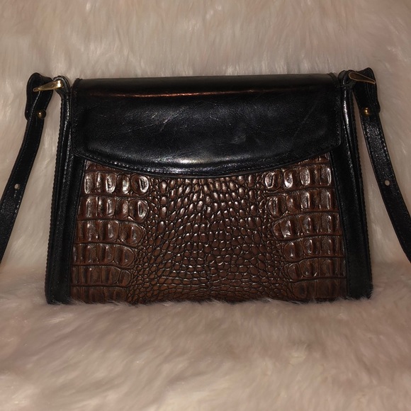 Brahmin | Bags | Vintage Brahmin Croc Embossed Crossbody Purse | Poshmark